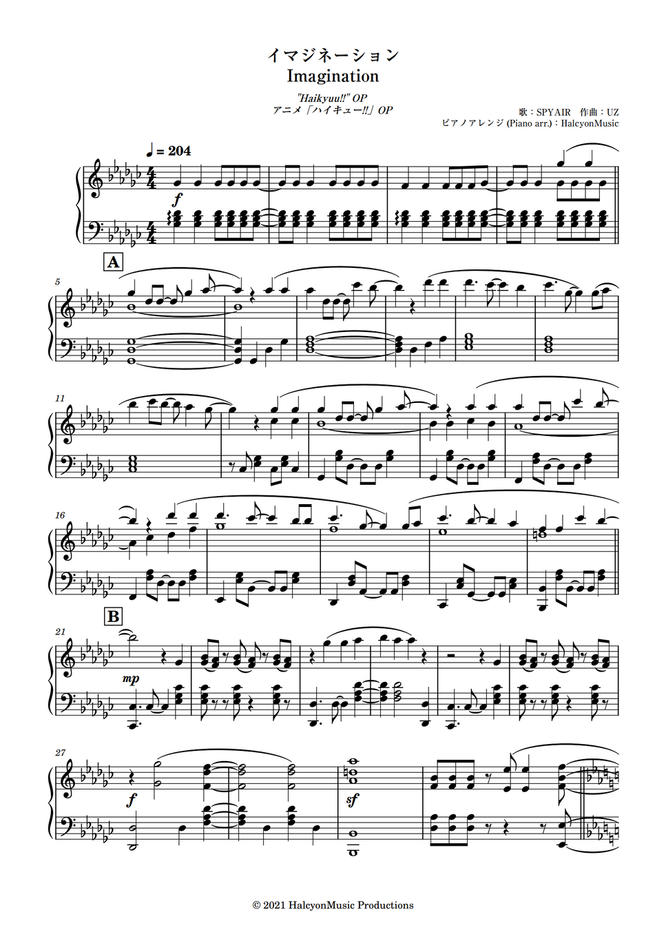 SPYAIR - Imagination (Haikyuu!! OP) by HalcyonMusic Hoja
