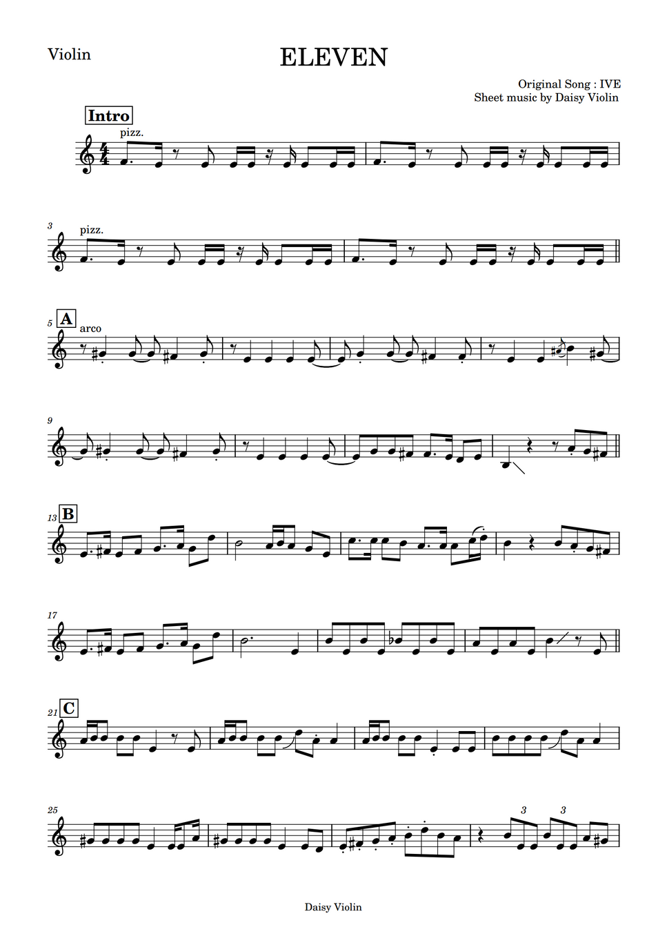 IVE - ELEVEN (Violin) by Daisy Лист