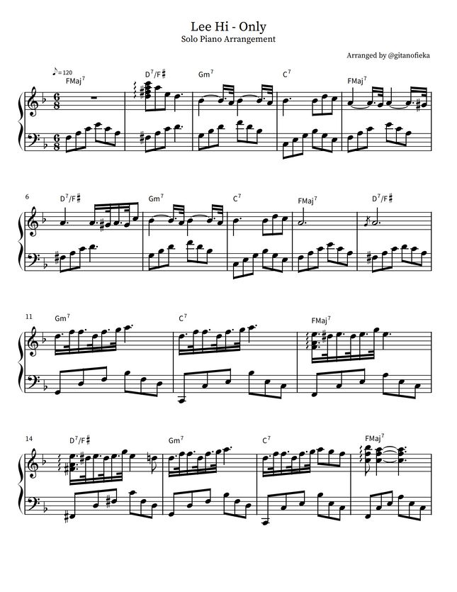 Lee Hi Only Sheet Music