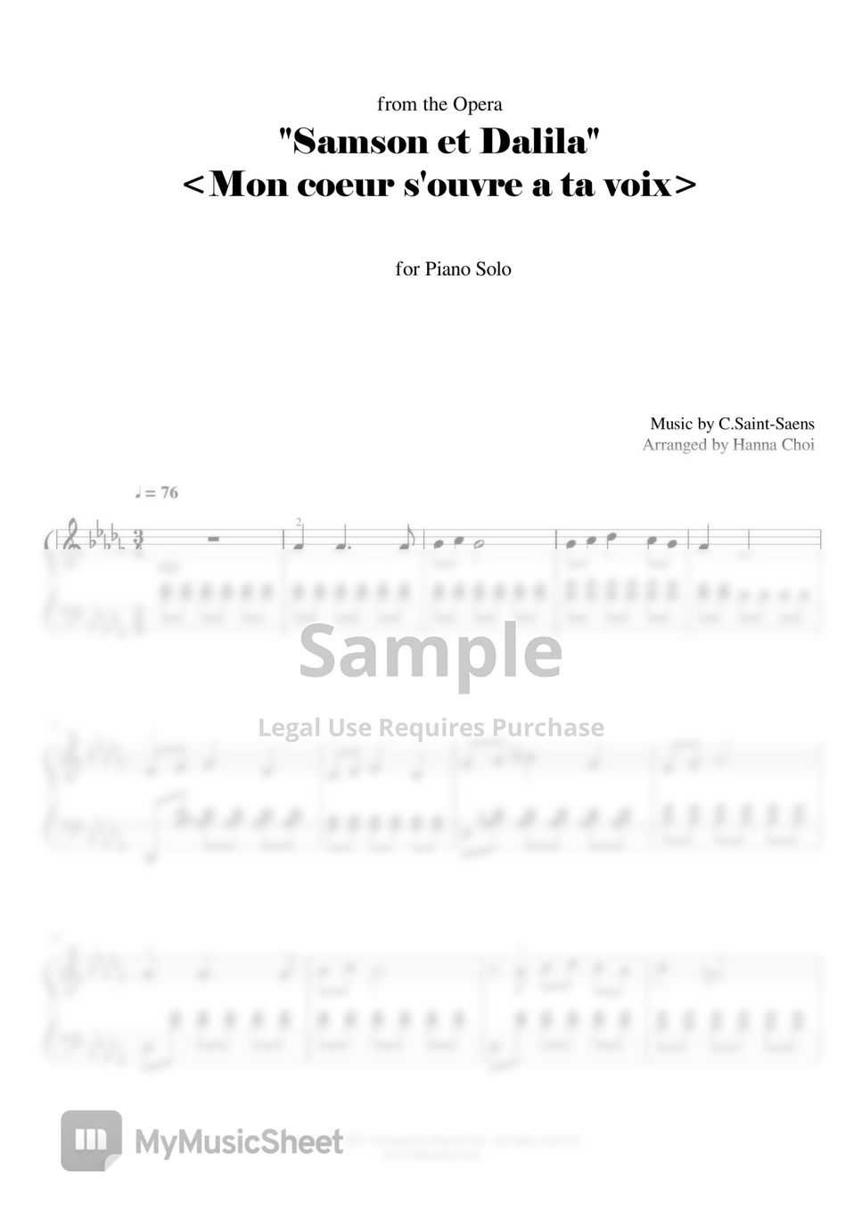 Camille Saint-Saëns - 그대 음성에 내 마음 열리고 from the Opera Samson et Dalila ...