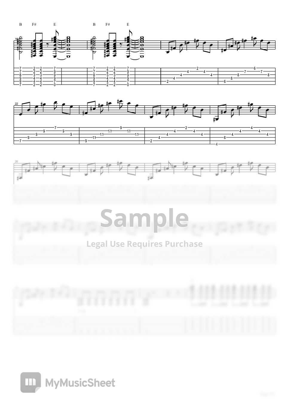 黃子華 - 藍天 guitar cover Tab + 1staff by eric lo