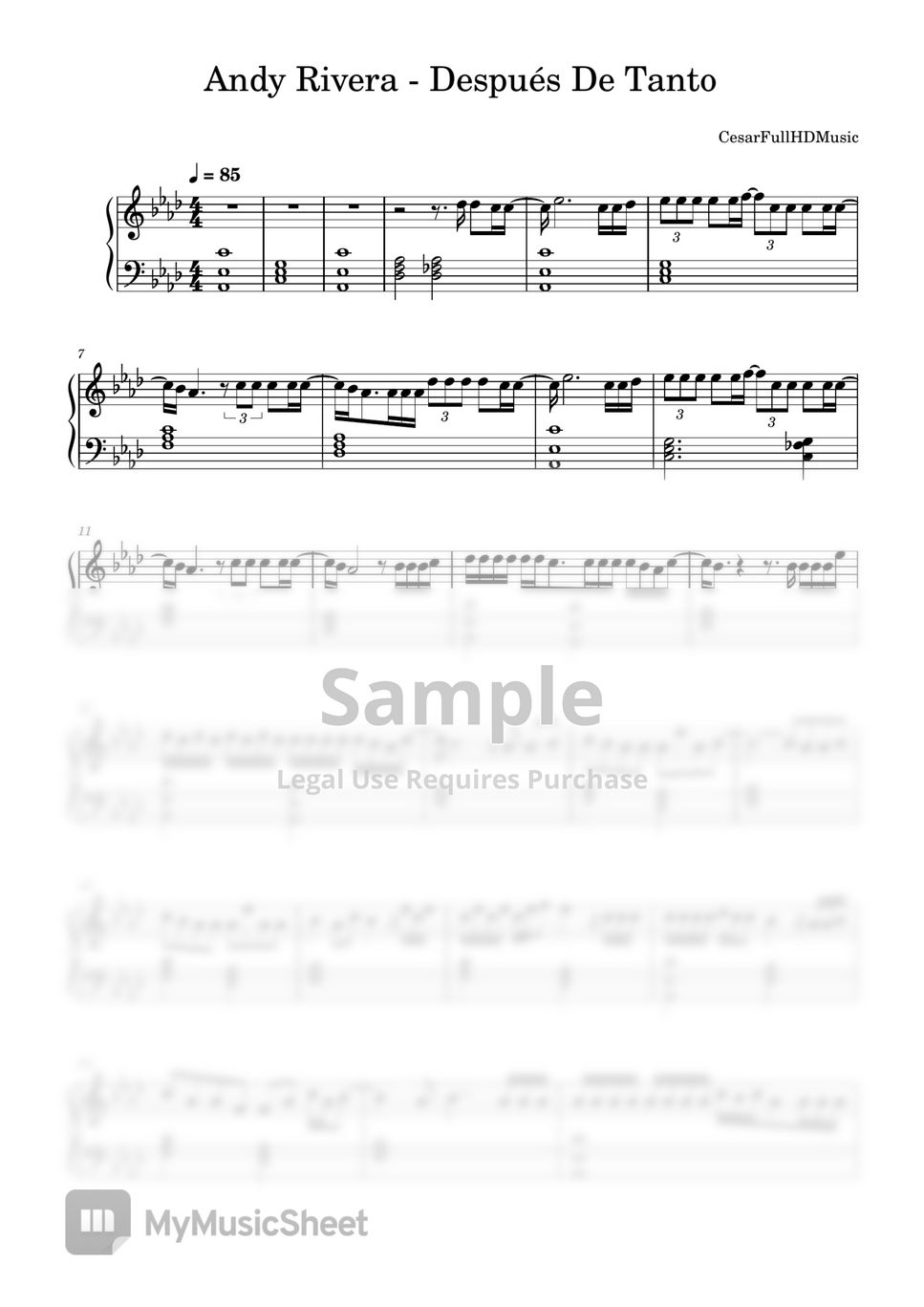 Andy Rivera - Después De Tanto Sheets