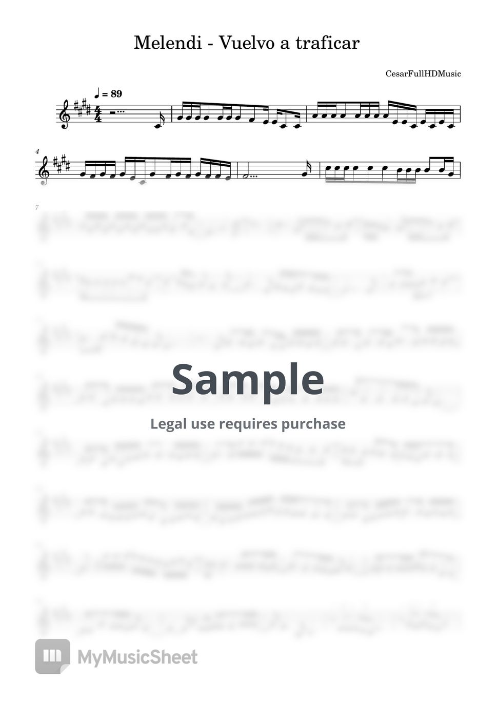 Melendi - Vuelvo a traficar Sheets