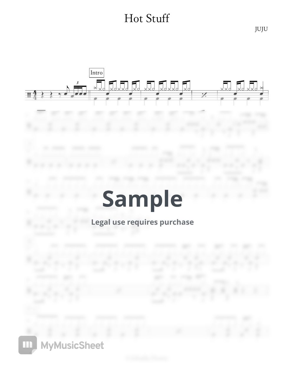 JUJU - Hot Stuff 악보 by Arkadia Drums