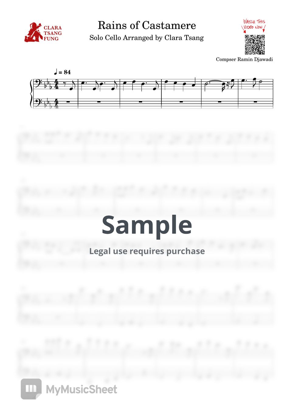 Ramin Djawadi - The Rains of Castamere 악보 by Clara Tsang Fung