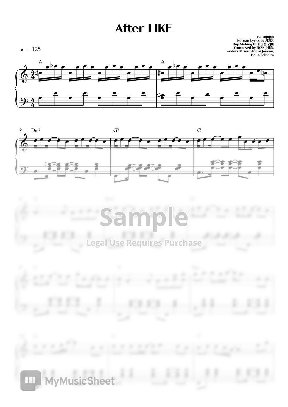 IVE (아이브) - After LIKE Sheets by SweetPiano