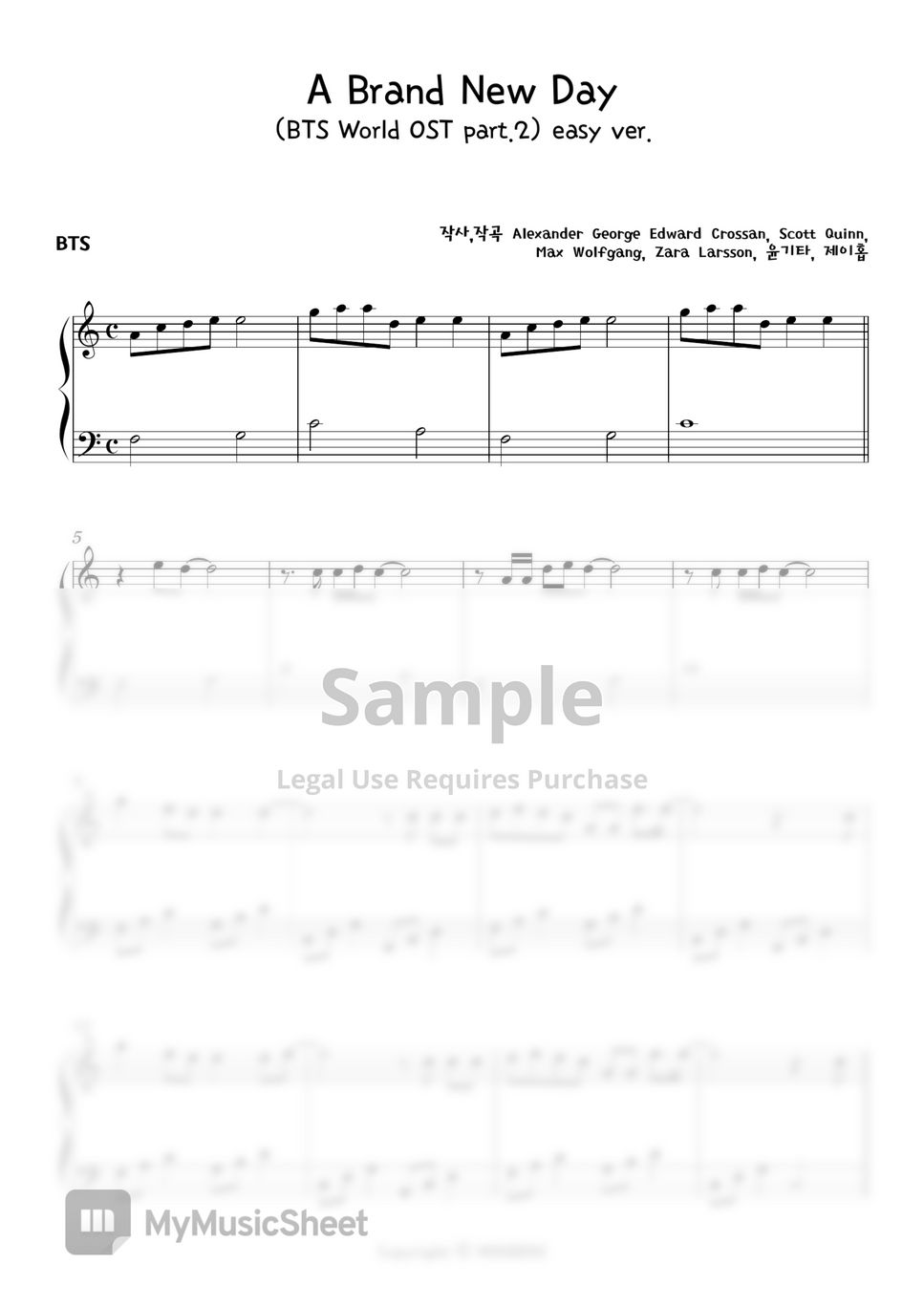 BTS - A Brand New Day (BTS World OST Pt.2) feat. Zara Larsson [Easy ...