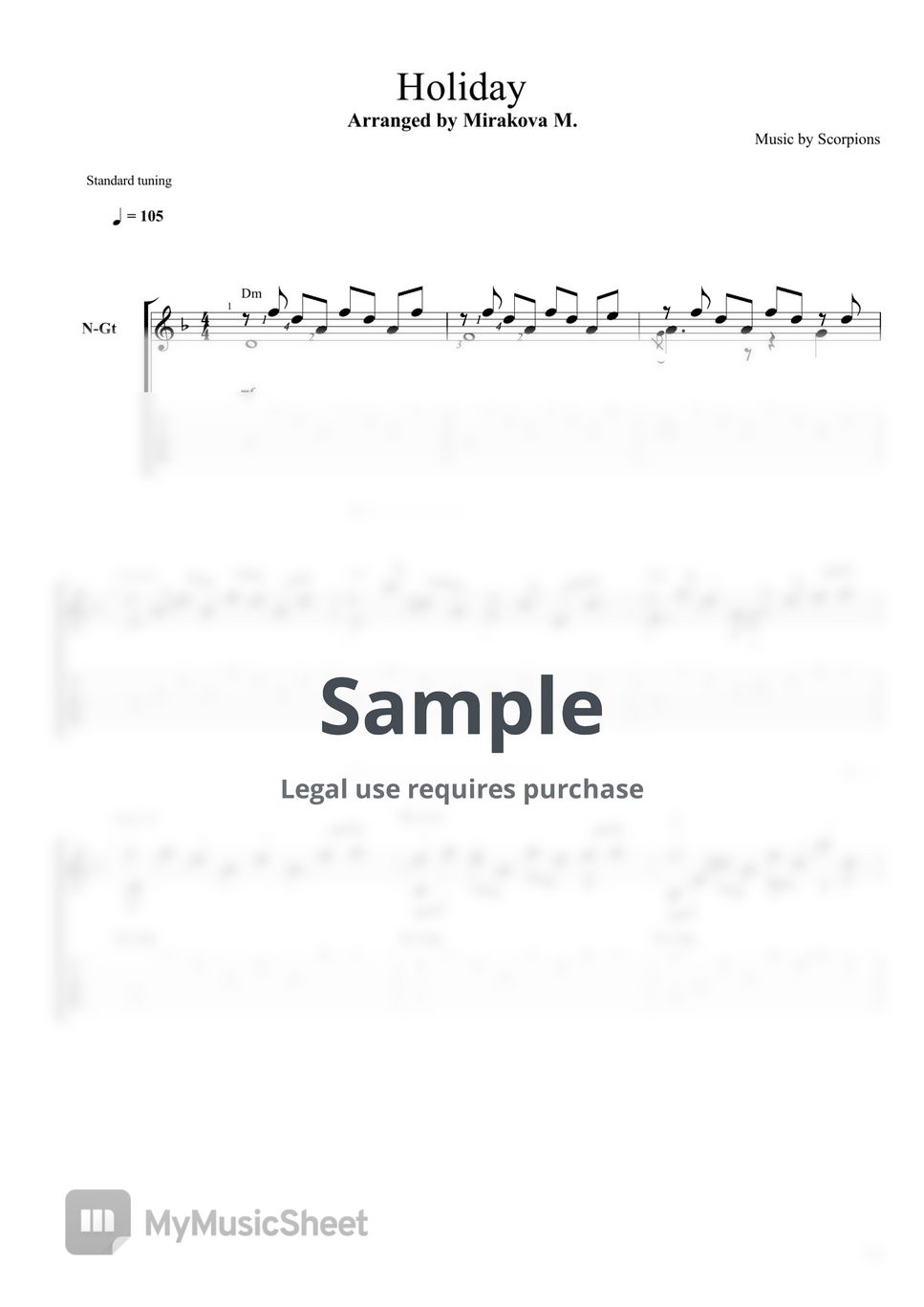 Scorpions - Holiday Tab + 1staff by Marina Mirakova