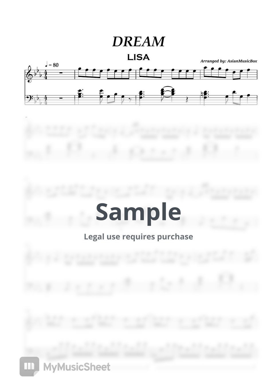 LISA - Dream Sheet Music by AsianMusicBox