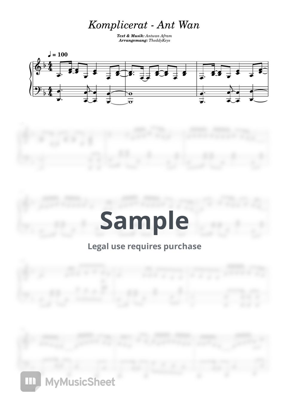 Ant Wan - Komplicerat แผ่น by TheddyKeys