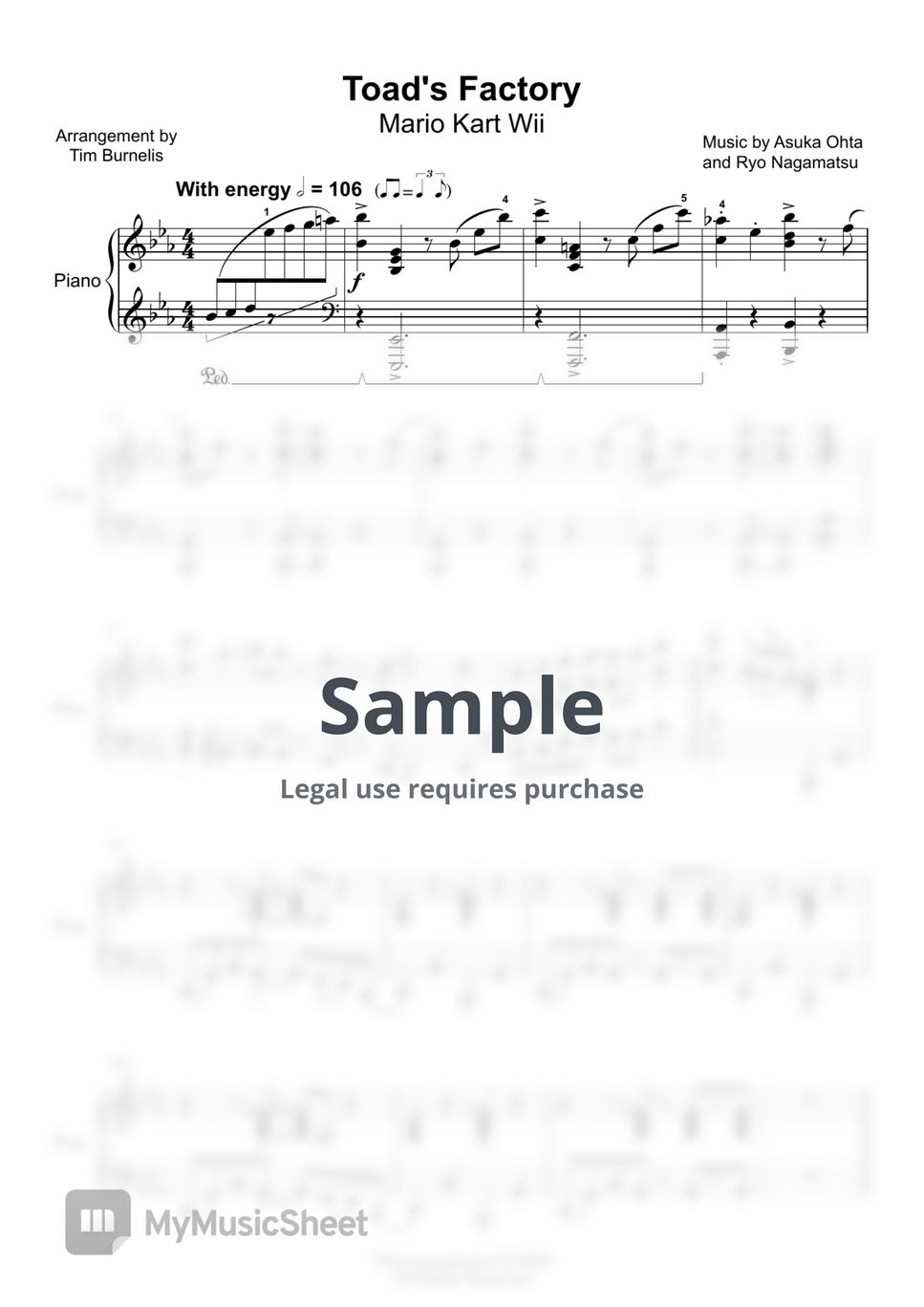 Mario Kart Wii - Toad's Factory Sheet Music by Tim Burnelis
