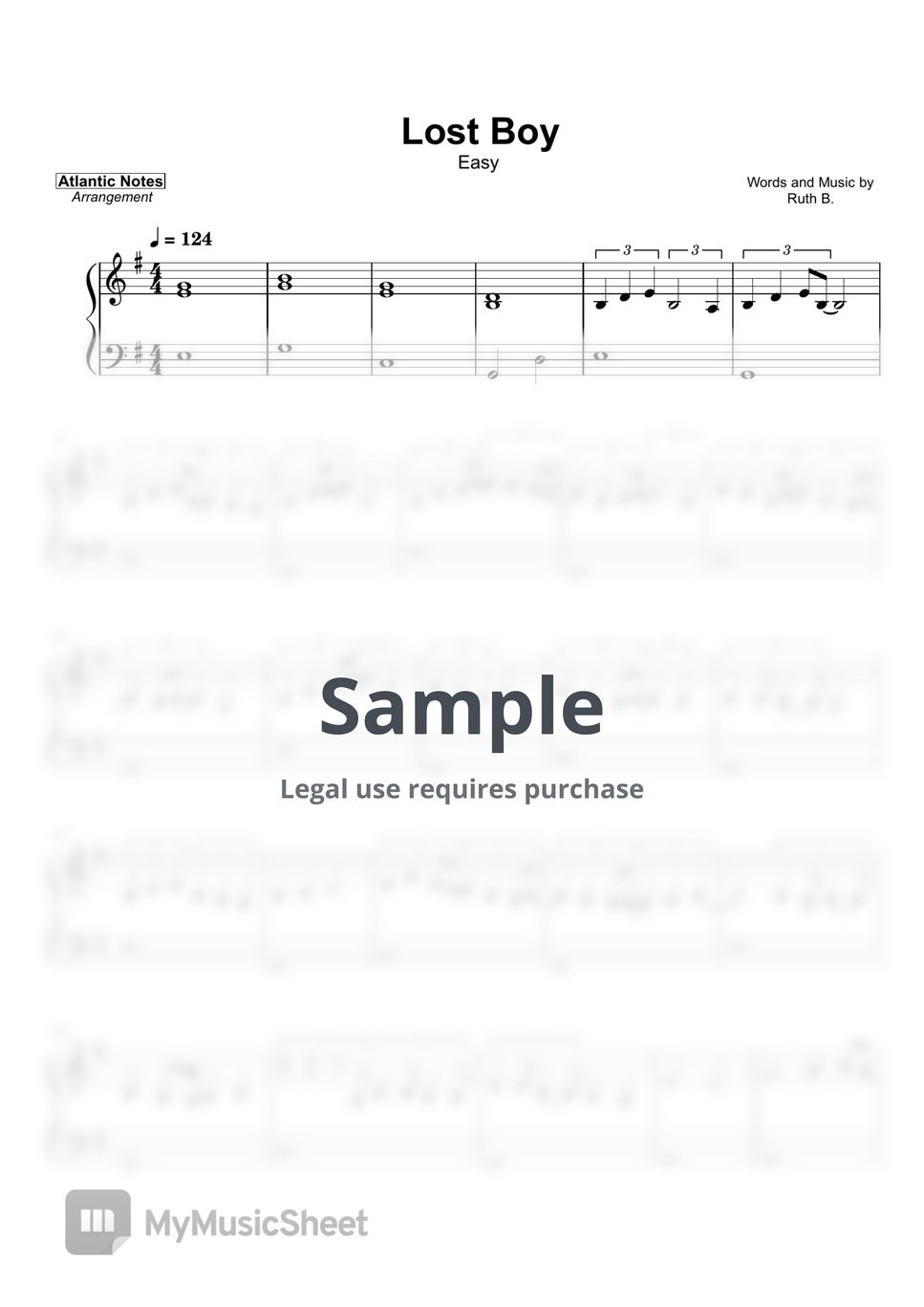 Ruth B. - Lost Boy Sheet Music by Atlantic Notes