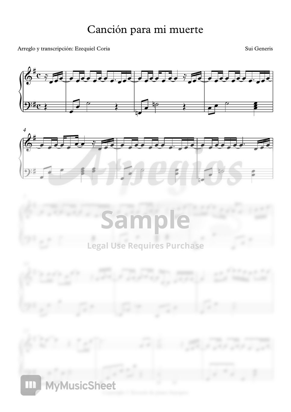 Sui Generis - Canción Para Mi Muerte Partitura by Ezequiel Coria