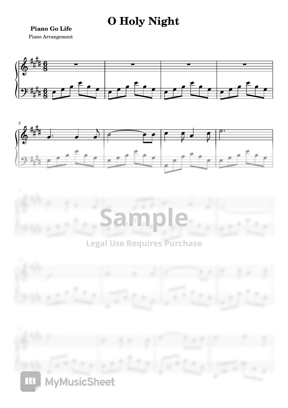 Adolphe Adam - O Holy Night Sheet Music by Piano Go Life