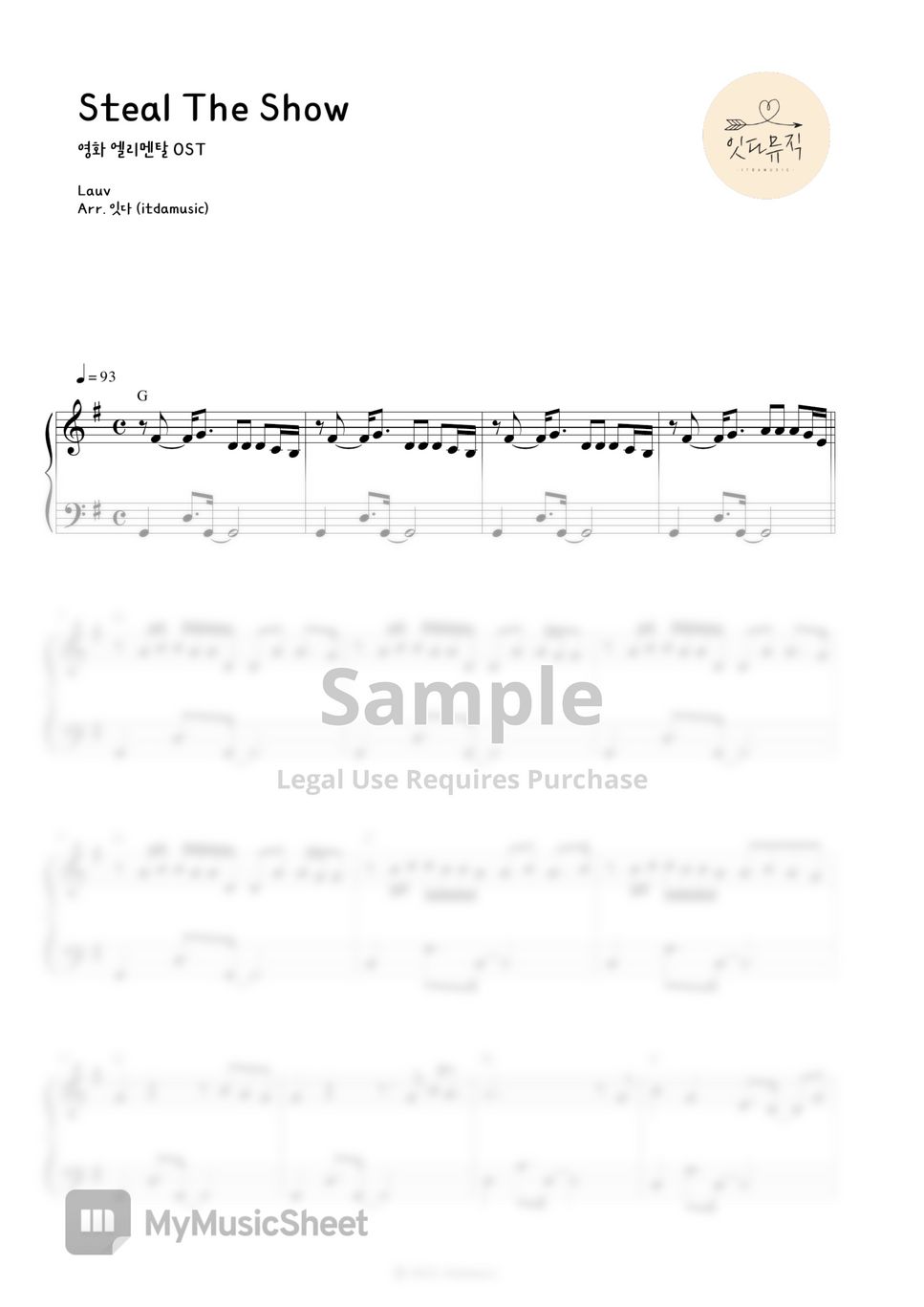 Elemetal OST - Stral The Show Sheet Music by 잇다