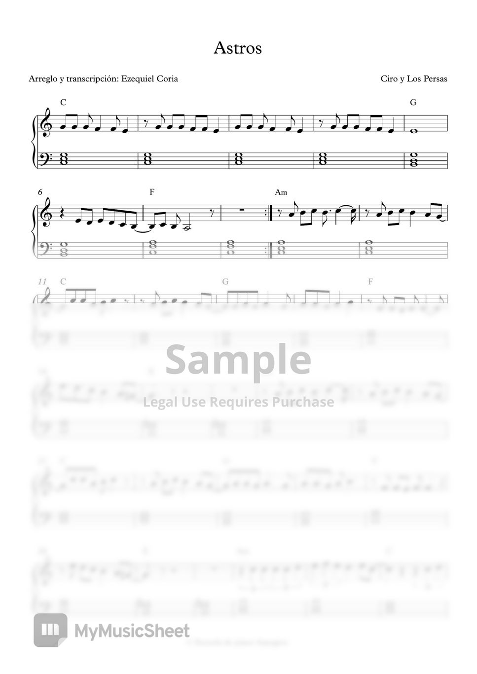 Ciro Y Los Persas - Astros Sheets by Ezequiel Coria