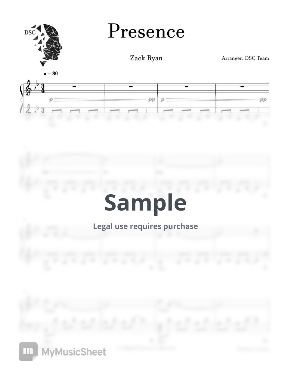 Zack Ryan - Presence Sheet Music by Digital Scores Collection