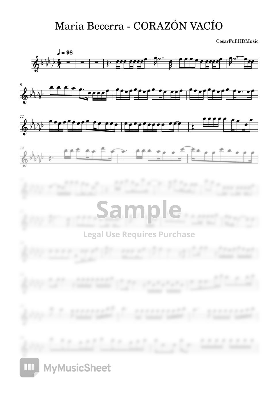 Maria Becerra - CORAZÓN VACÍO Sheets