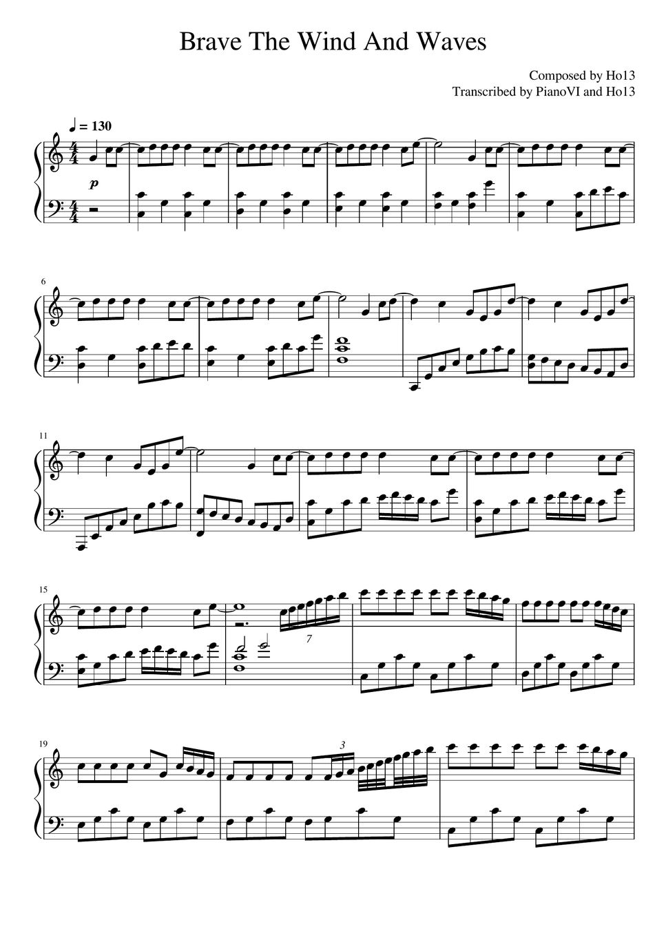 Ho13 - Brave the Wind and Waves Sheet
