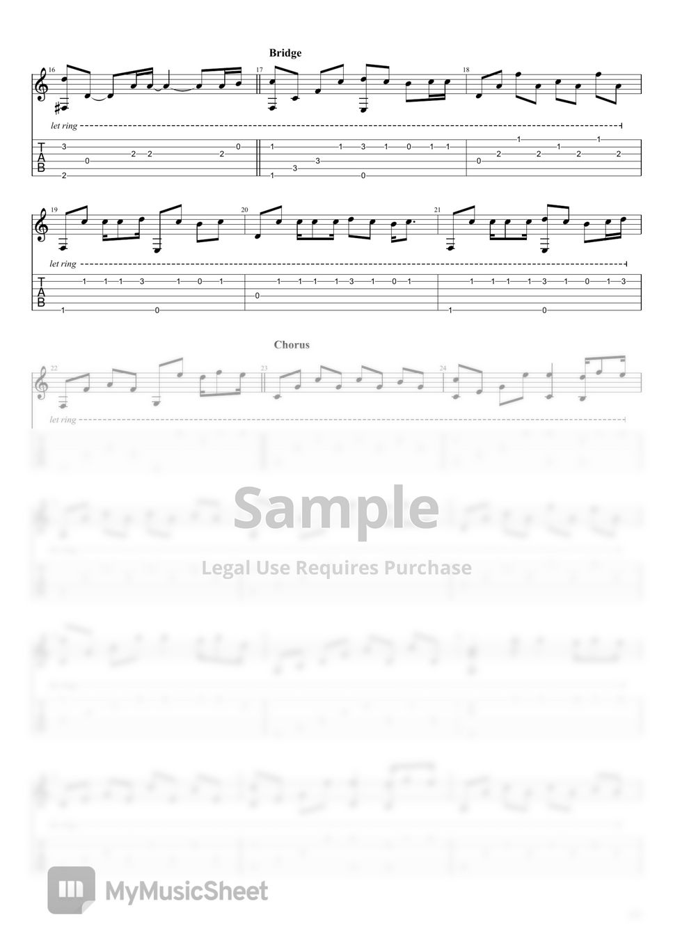 X-Japan - Longing[Easy Guitar Fingerstyle For Beginner] Sheet Music by ...