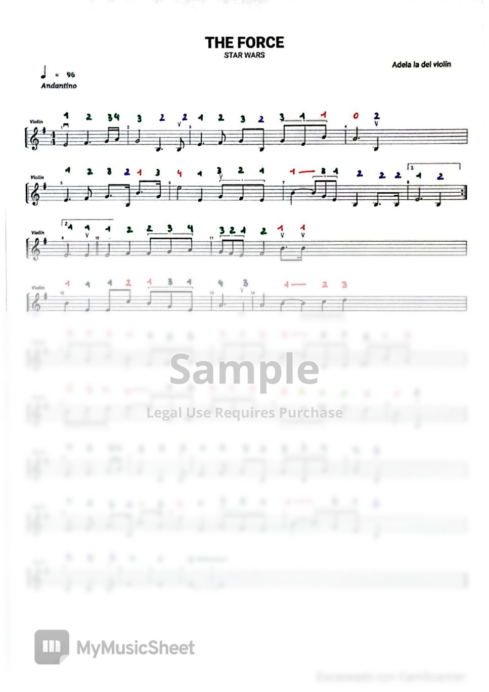 STAR WARS - THE FORCE Sheets by Adela la del violin