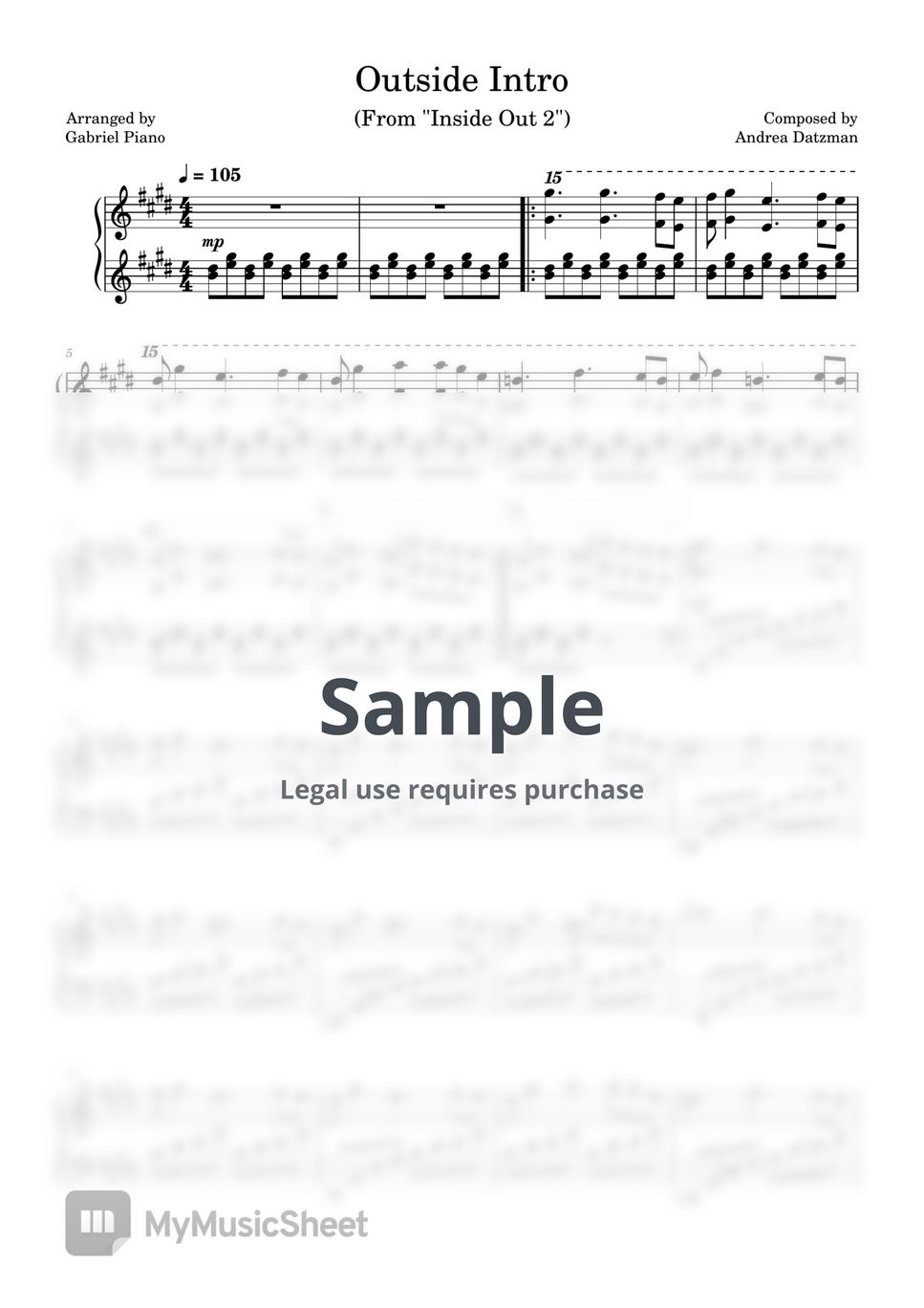 Andrea Datzman - Outside Intro (From "Inside Out 2") Sheets by Gabriel ...