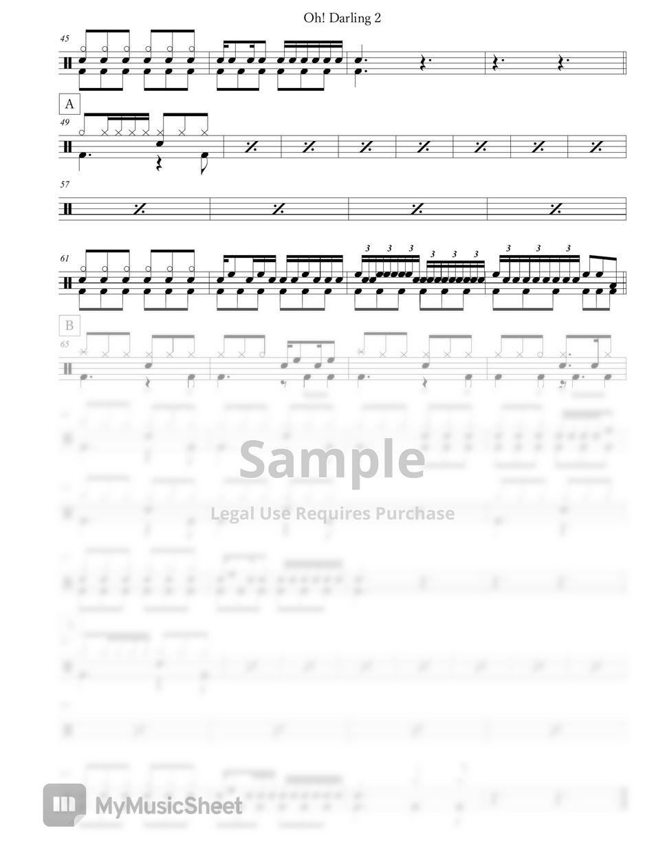 The Beatles - Oh! Darling 악보 by Arkadia Drums