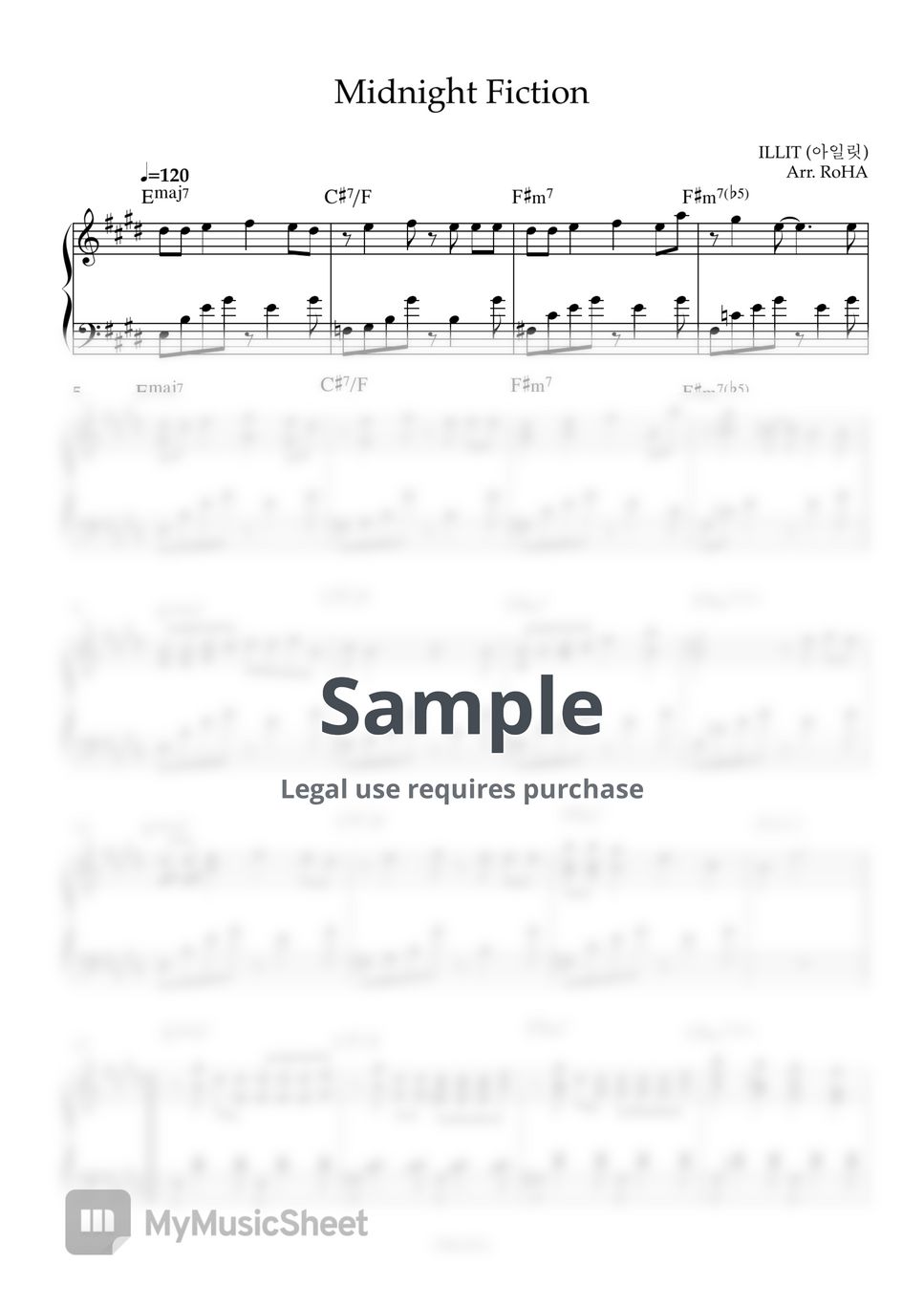 ILLIT - Midnigh Fiction (Piano) Sheet Music by RoHA