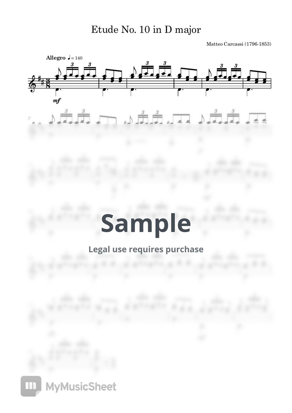 Matteo Carcassi - Etude No. 10 Sheets by Juan Carlos Felix