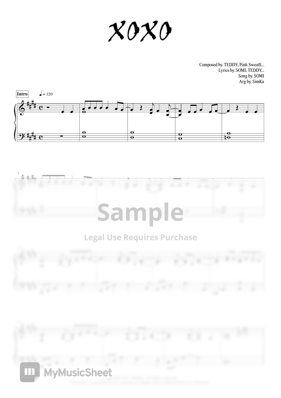 JEON SOMI(전소미) - XOXO(엑소엑소) Sheets by SIMKA