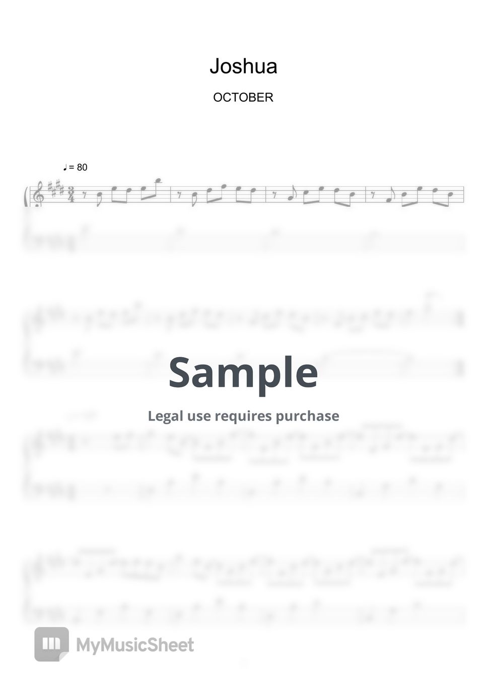 악토버 (OCTOBER) - Joshua (Sheet Music, MIDI,) Sheets by sayu