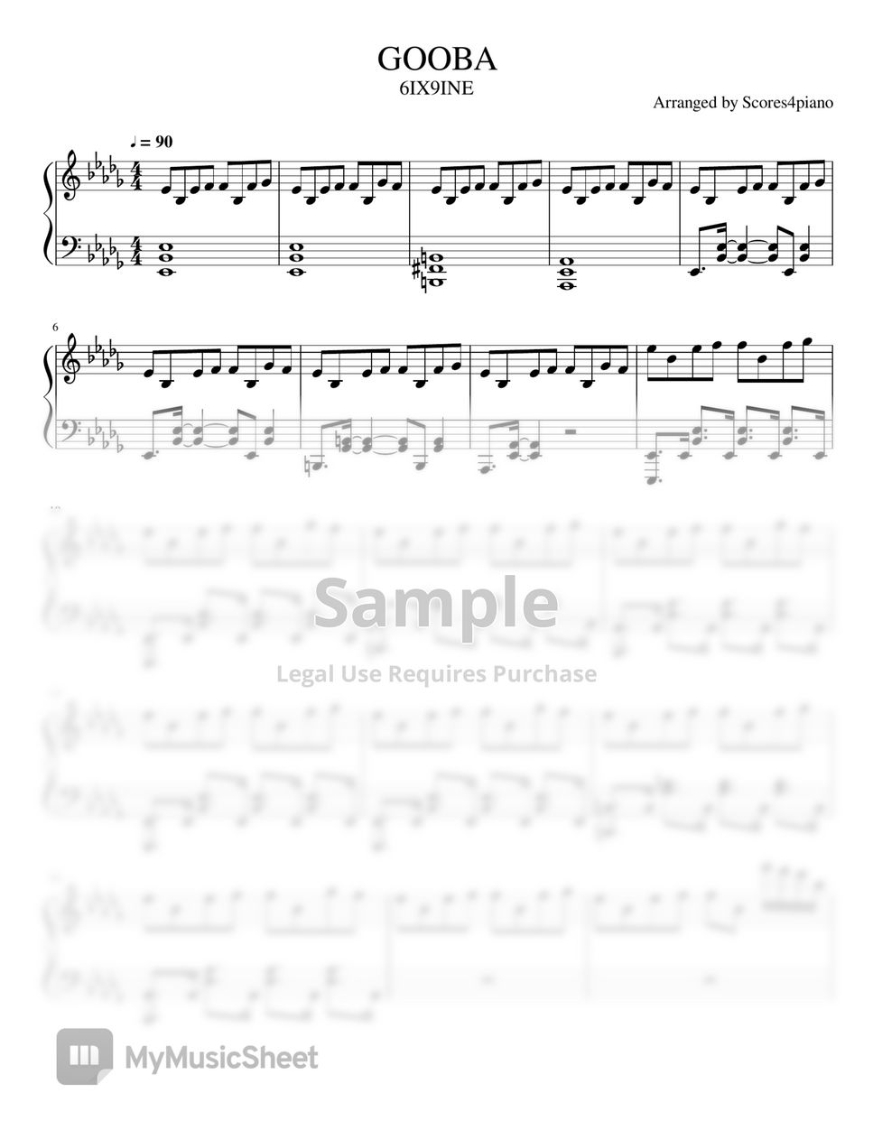 6IX9INE - GOOBA Sheet Music by Scores4piano