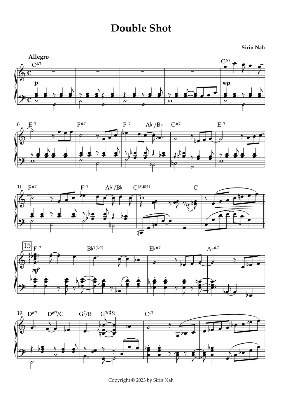 나실인 - Double Shot 악보 by 나실인