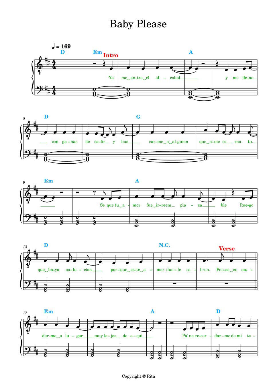Ivan Cornejo - Baby, Please (With lyrics and chords) Sheet Music by Rita B