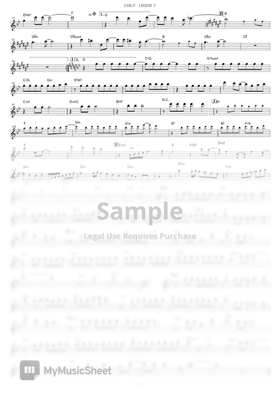 Umamusume: Pretty Derby - GIRLS' LEGEND U (in Bb) Sheet Music by Uma Musume