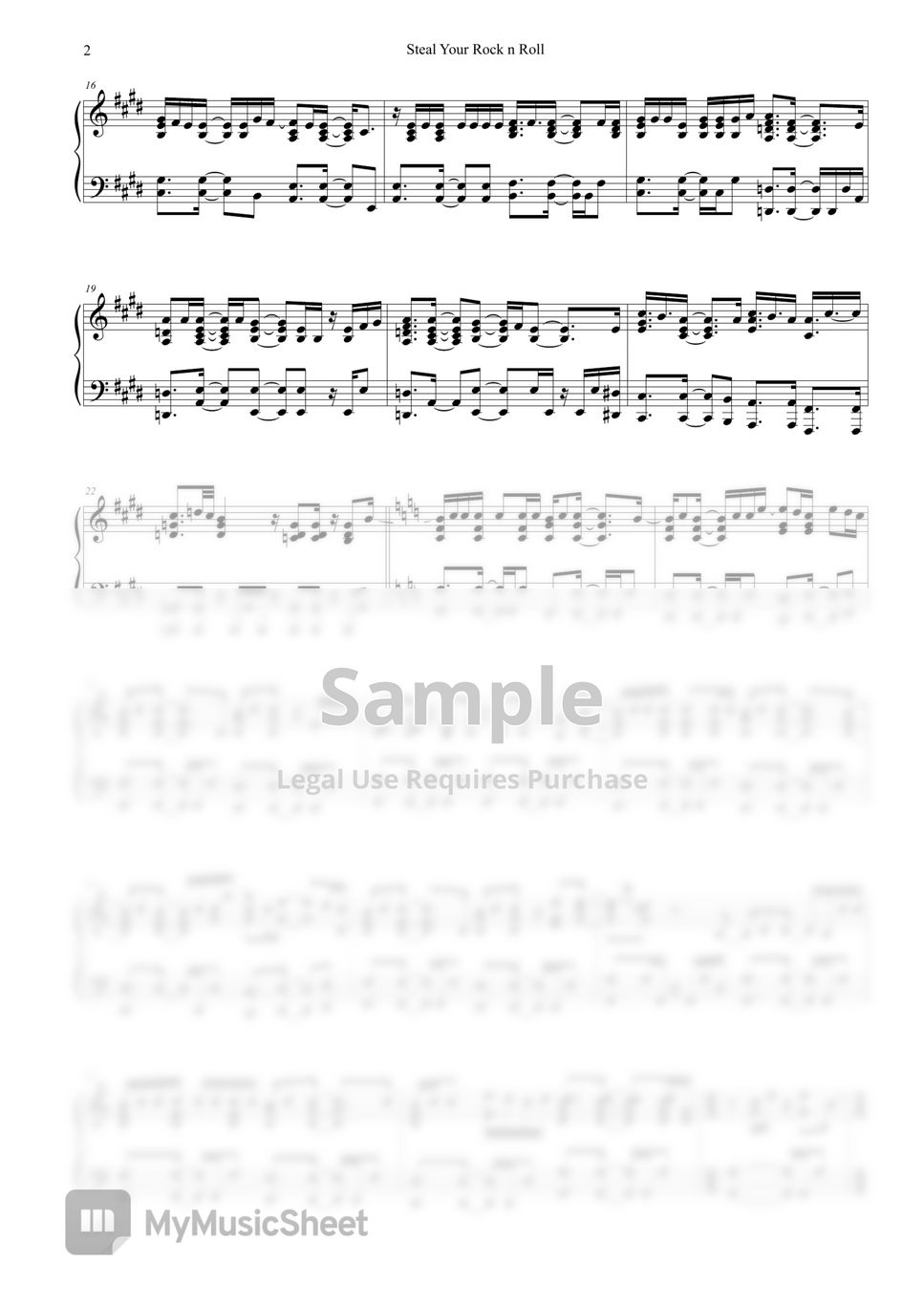 Musical Memphis(멤피스)OST - Steal Your Rock n Roll Sheet Music by sora Hong