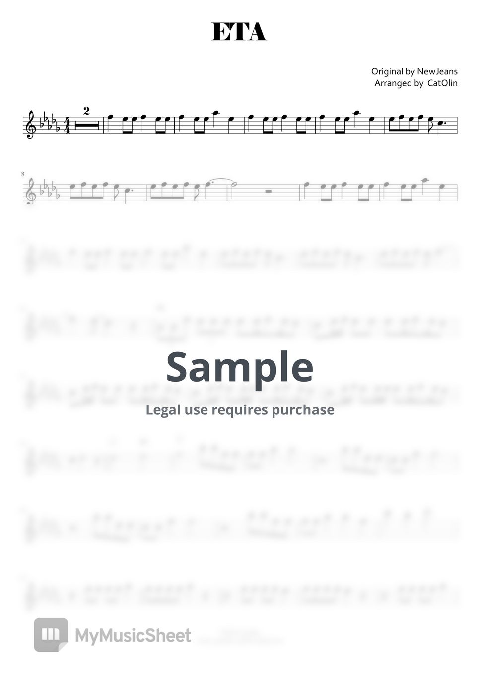 뉴진스 - ETA Sheet Music by 캣올린CatOlin