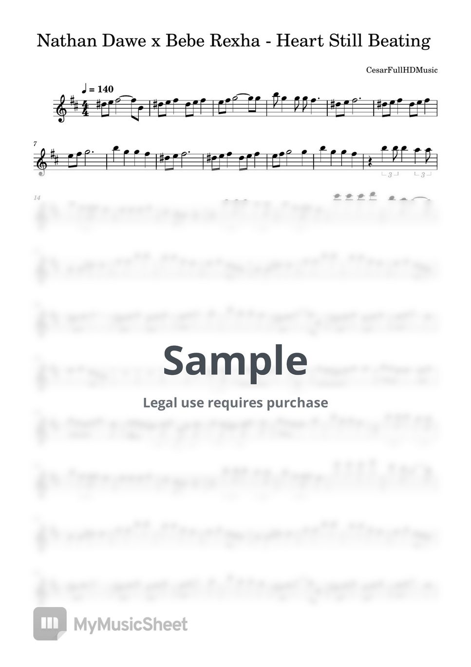 Nathan Dawe x Bebe Rexha - Heart Still Beating Sheet Music