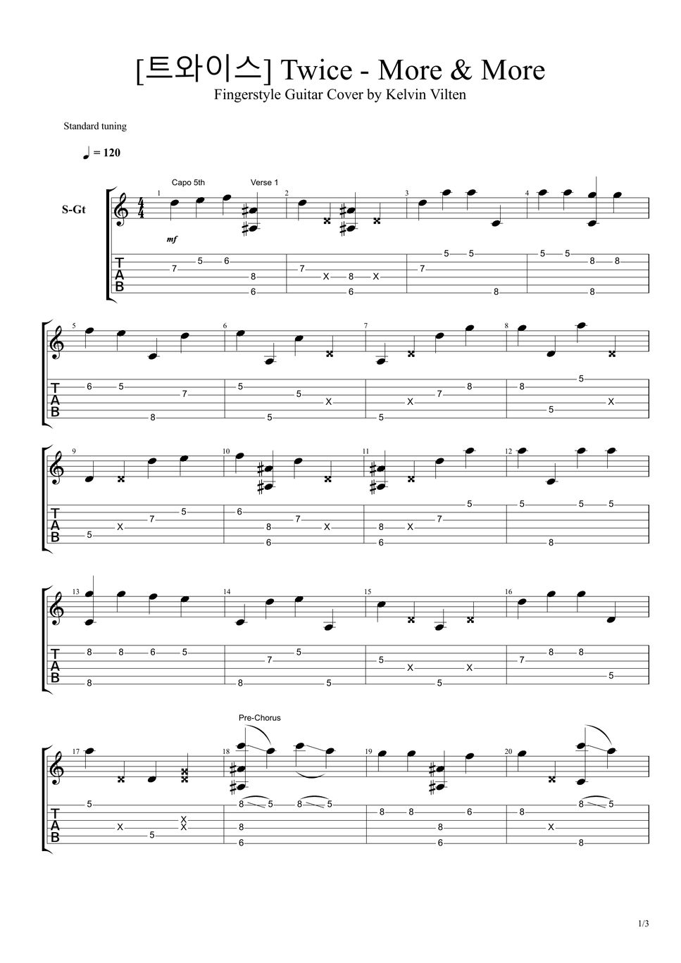 TWICE - MORE & MORE Sheet by Kelvin Vilten