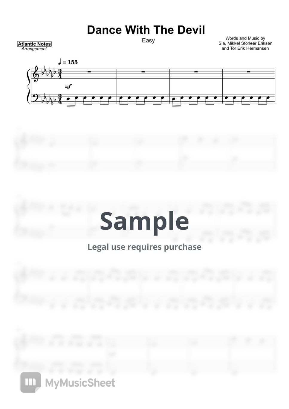 Breaking Benjamin - Dance With The Devil Sheet Music by Atlantic Notes