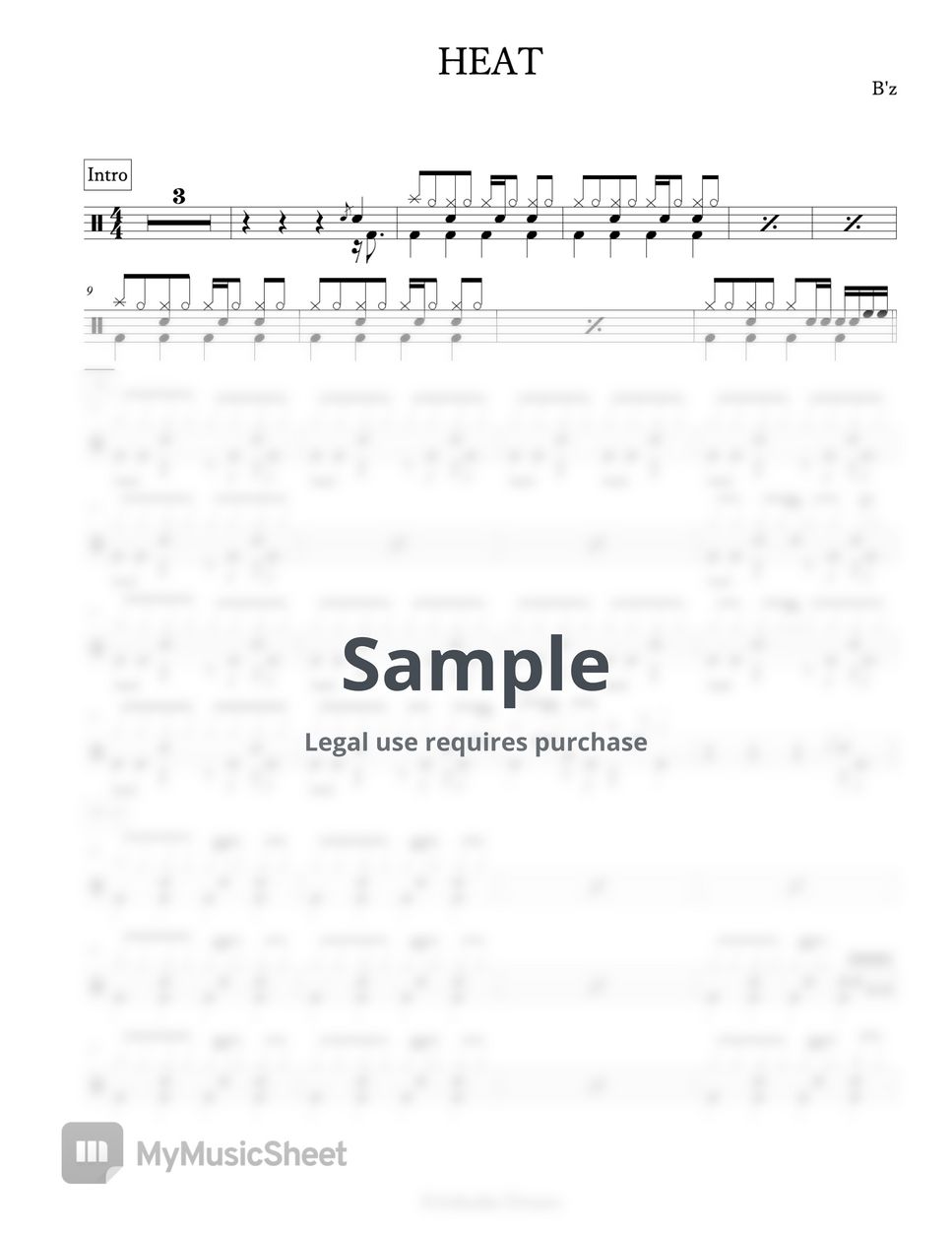 B'z - HEAT Sheets by Arkadia Drums