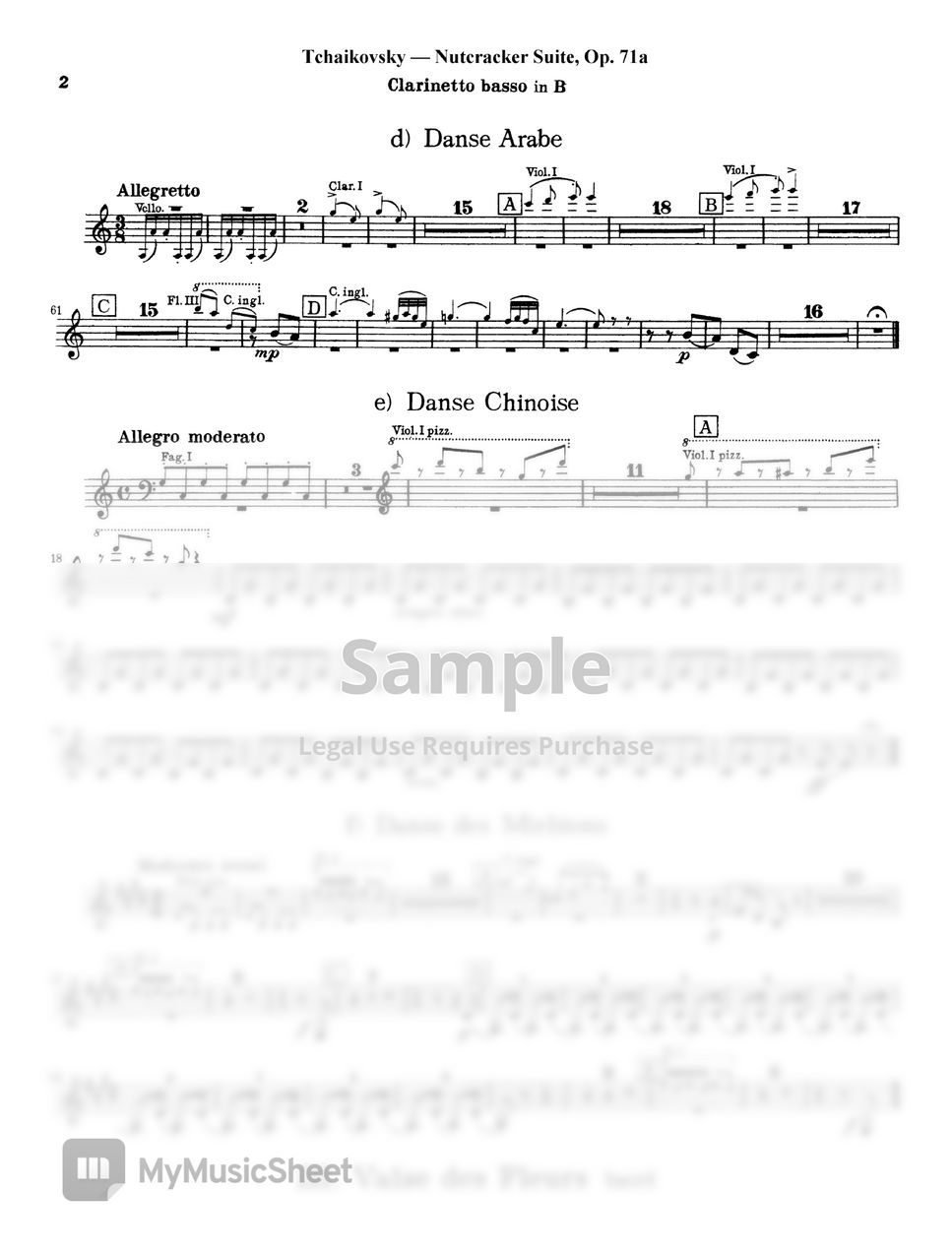 P.I.Tchaikovsky - The Nutcracker (B. Cl.) Sheets by Original Sheet
