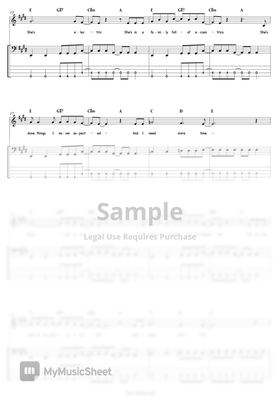 Oasis - She's Electric | Bass Sheets