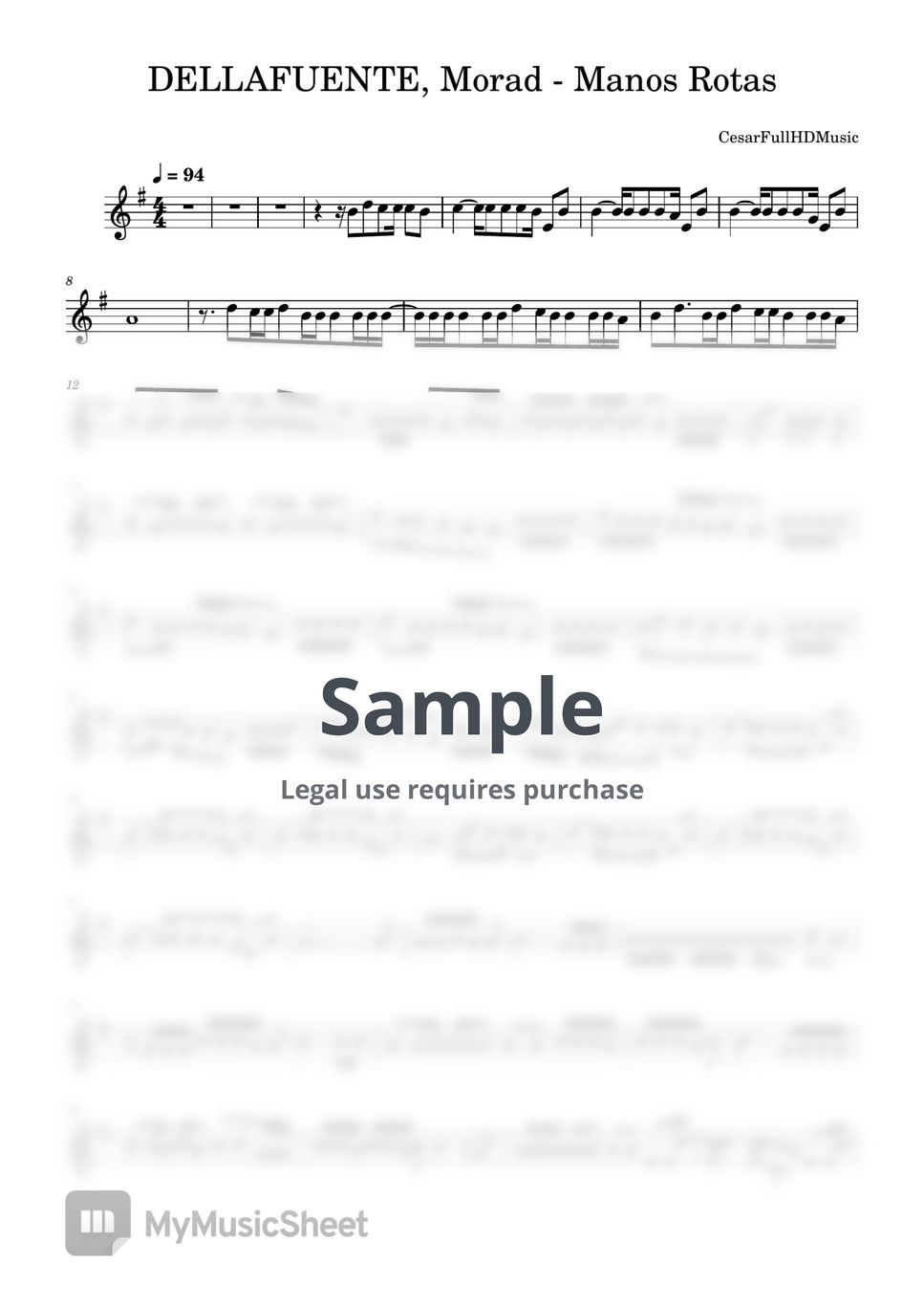 DELLAFUENTE, Morad - Manos Rotas Sheets