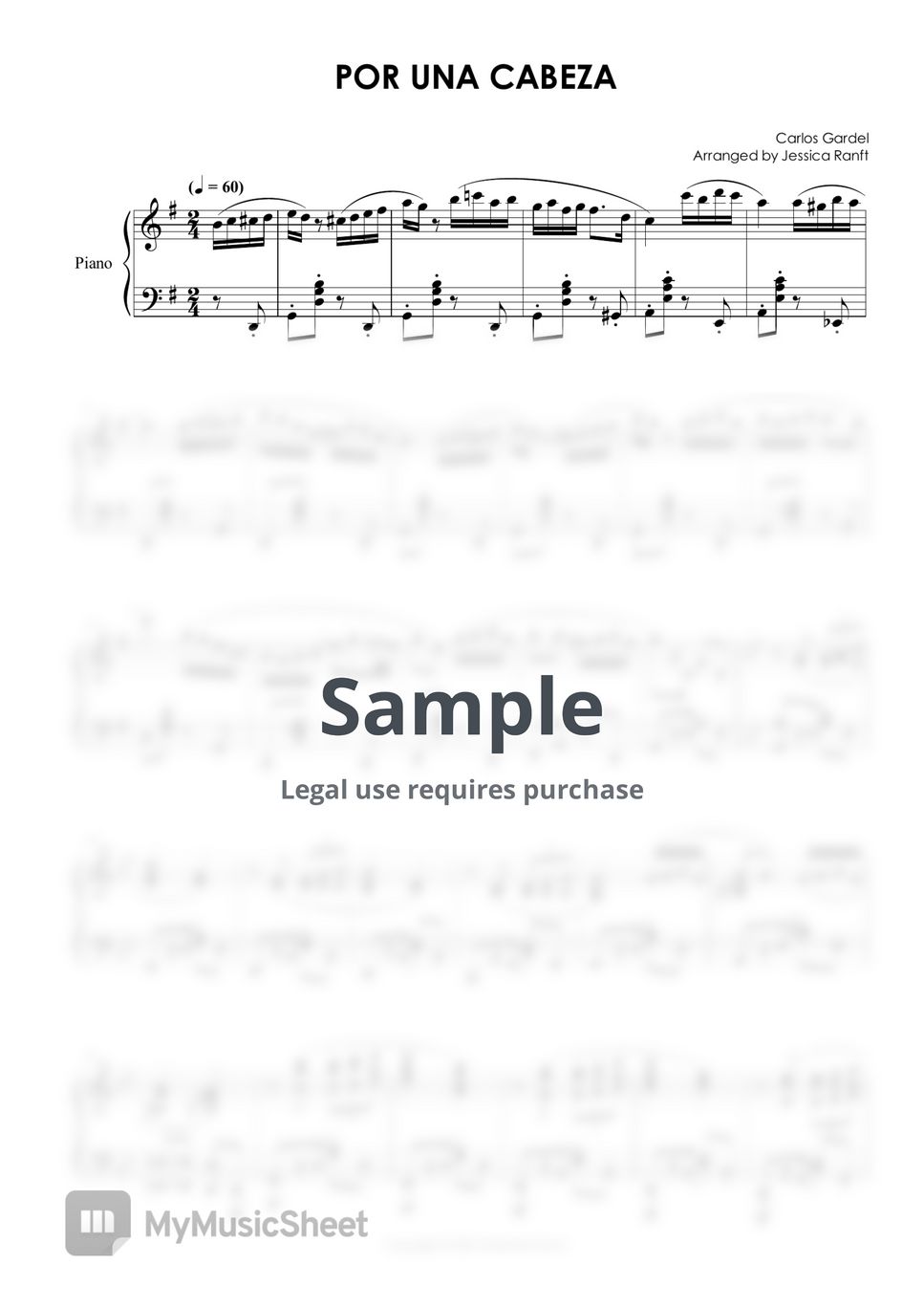 Carlos Gardel - Por Una Cabeza Sheets by Balladial Piano