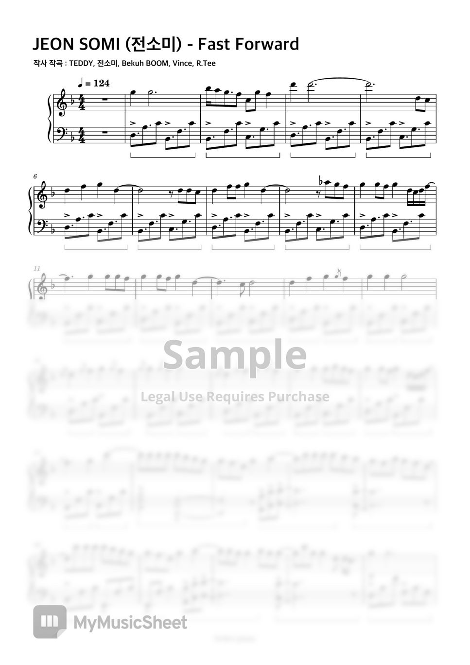 JEON SOMI (전소미) - Fast Forward Sheets by bvibvi piano