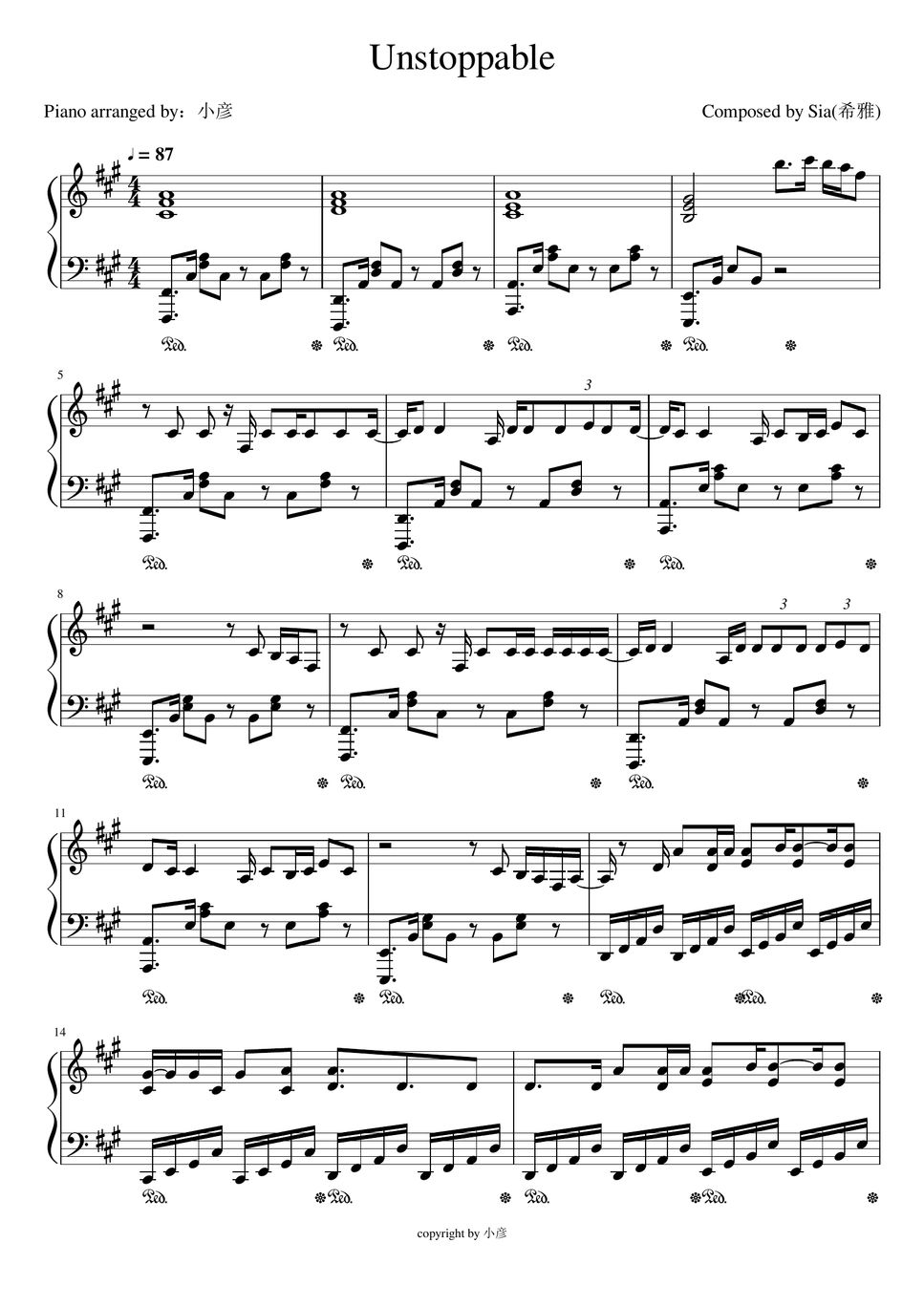 Sia - Unstoppable แผ่น by 小彦