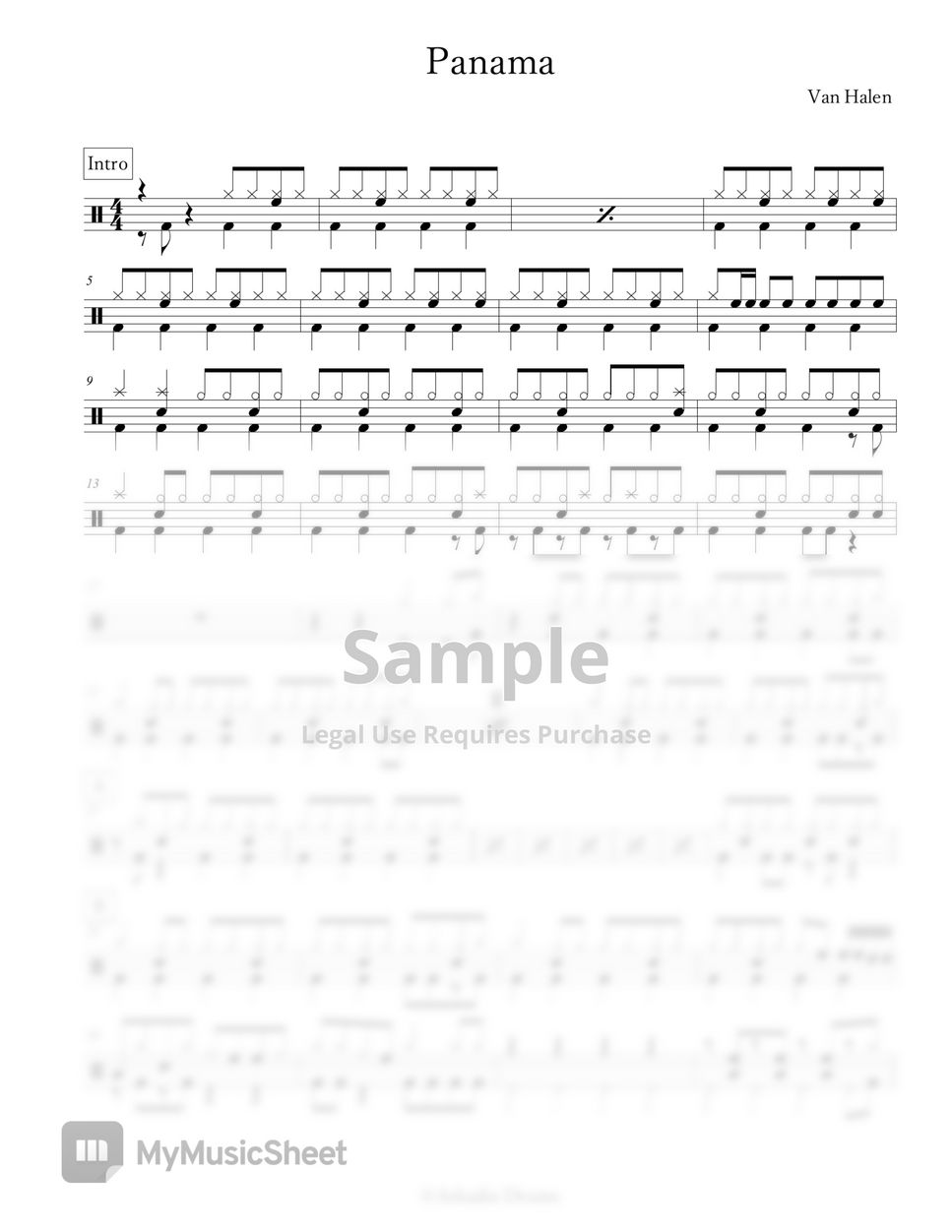 Van Halen - Panama Sheets by Arkadia Drums
