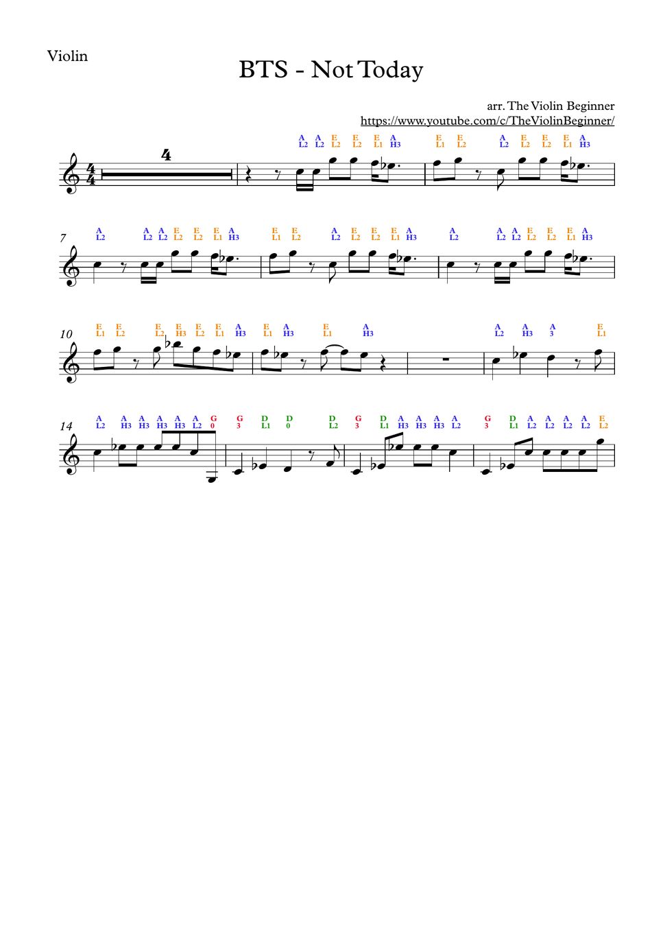 BTS - Not Today Sheet