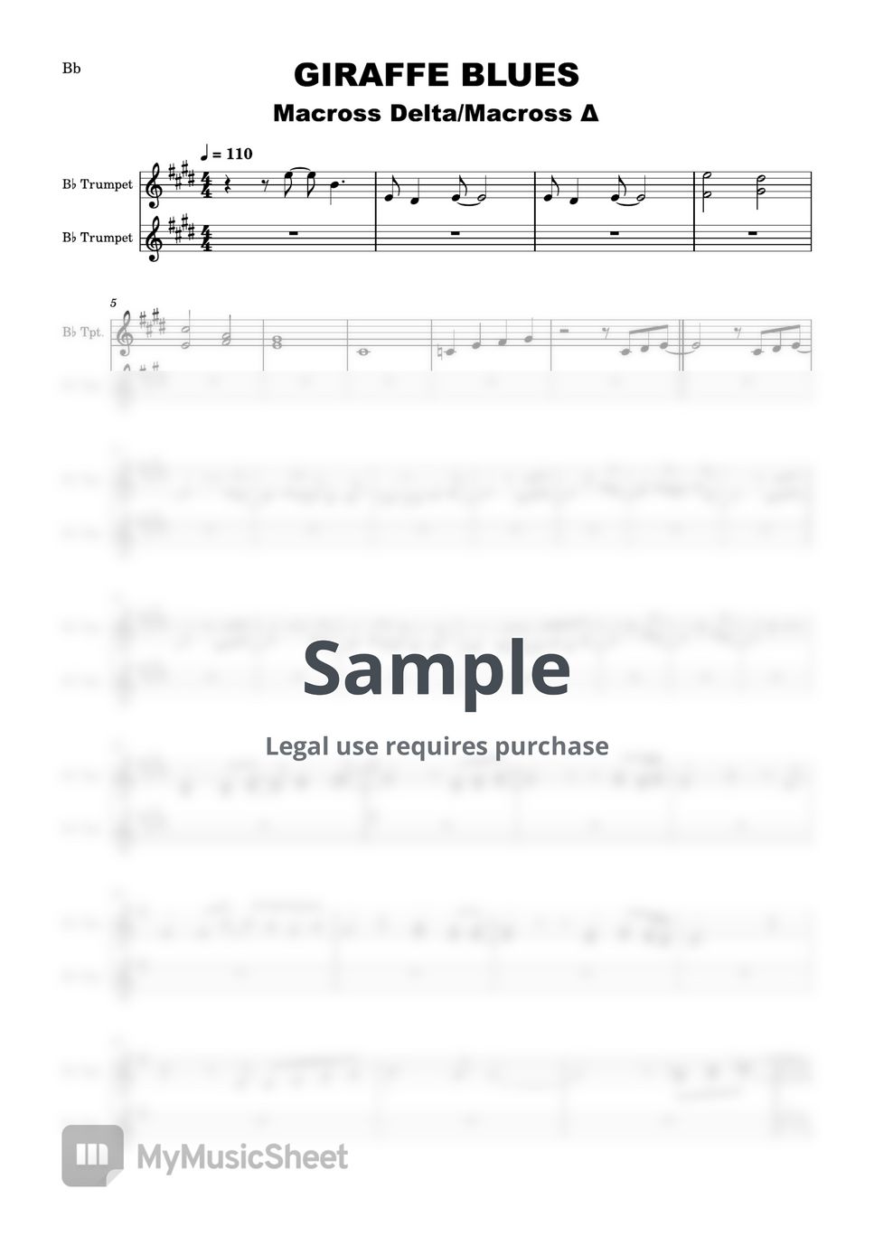ワルキューレ - Giraffe Blues (C/ Bb/ F/ Eb Solo Sheet Music) Sheet Music by Littlebrother Kel.L